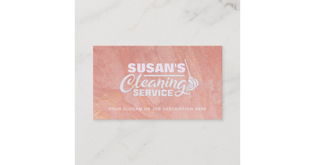 Customizable Rose Gold Cleaning Business Cards | Zazzle