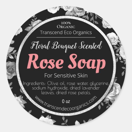 Customizable Rose Soap Label Handmade Business | Zazzle.com