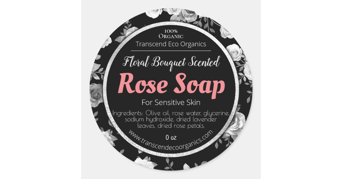 Customizable Rose Soap Label Handmade Business | Zazzle