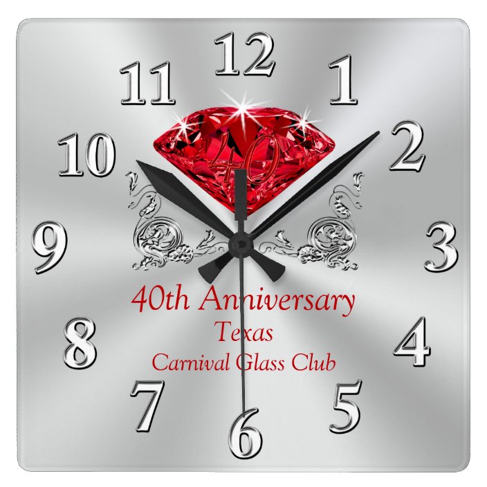 Customizable Ruby 40th Anniversary Clock | Zazzle.com