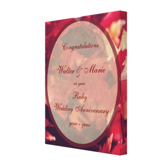 Customizable Ruby Wedding Anniversary Canvas Print | Zazzle