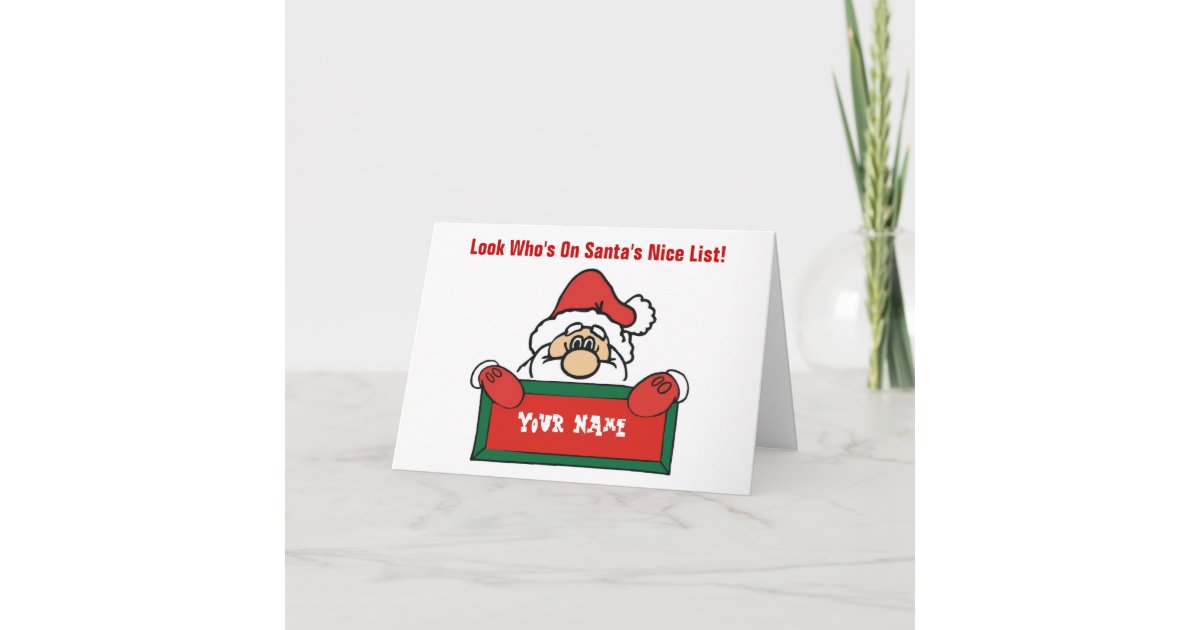 Customizable Santa's Nice List Card | Zazzle