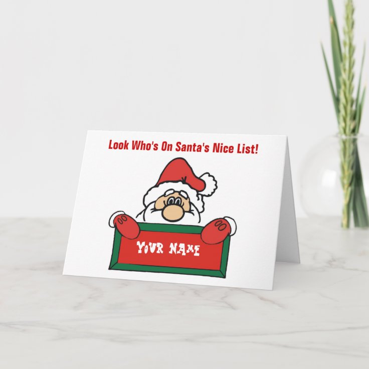 Customizable Santa's Nice List Card | Zazzle