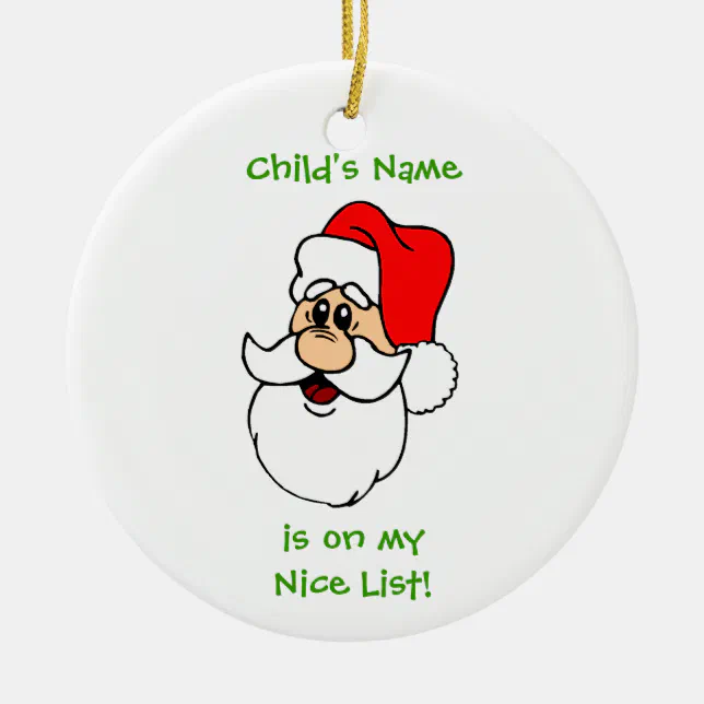 Customizable Santa's Nice List Ornament | Zazzle