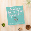 Customizable School Nurse Sub Binder | Zazzle