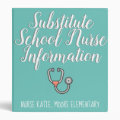 Customizable School Nurse Sub Binder | Zazzle