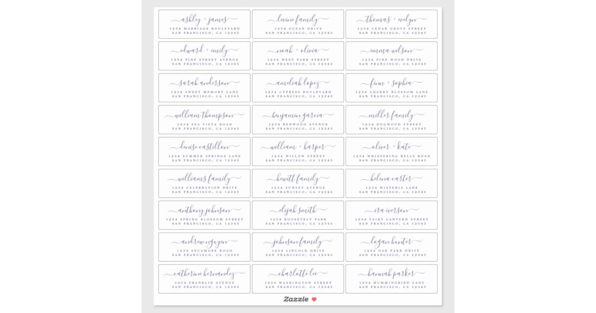 Customizable Script Wedding Guest Address Sticker | Zazzle