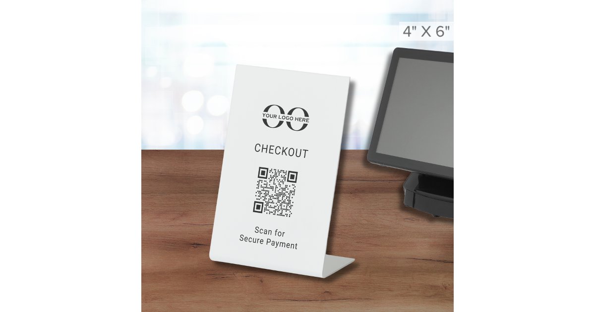 Customizable Secure Payment QR Code Tabletop Sign | Zazzle