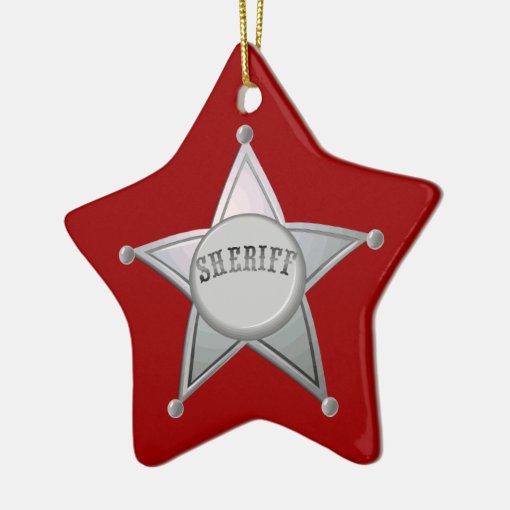 Customizable Sheriff Badge Star Officer Design Ceramic Ornament | Zazzle
