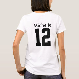 Customizable Shirt with Your Name + Digit on Back | Zazzle