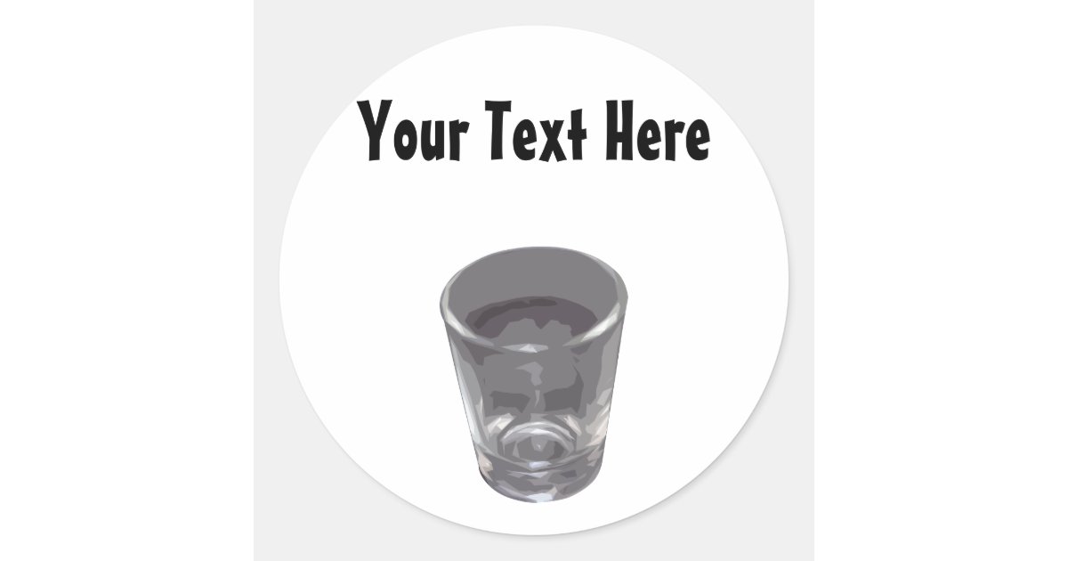 Customizable Silver Shot Glass Sticker | Zazzle