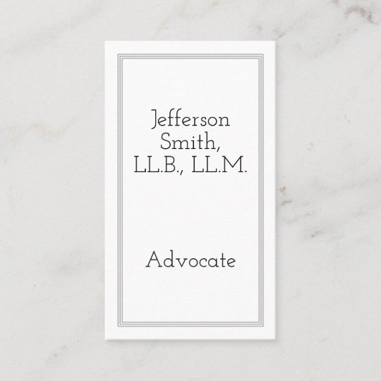 Customizable & Simple Advocate Business Card | Zazzle.com
