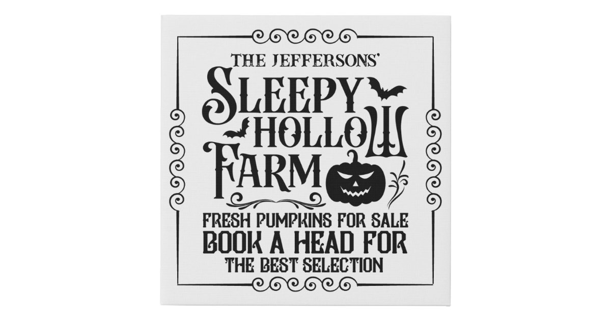 Customizable Sleepy Hollow Farm Sign Halloween | Zazzle