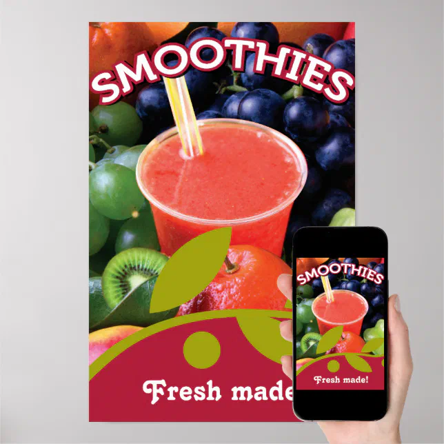Customizable Smoothie Poster Design | Zazzle