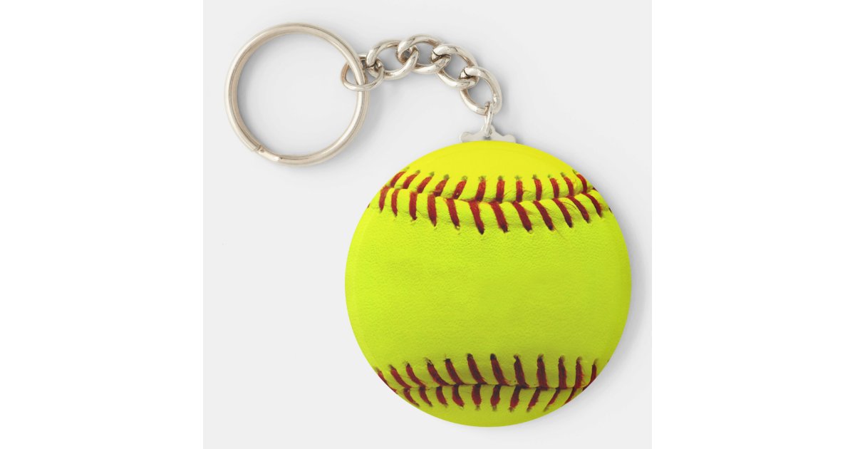 Customizable Softball Yellow Team Keychain | Zazzle.com