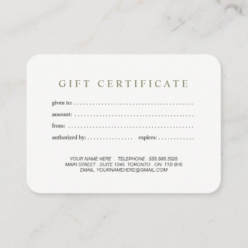 Customizable Spa Gift Certificate | Zazzle