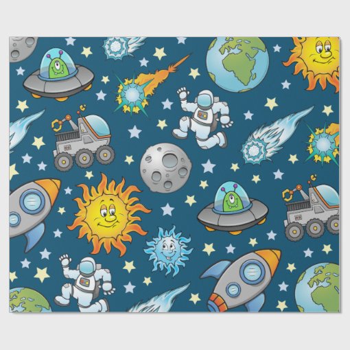 Customizable Space Theme Wrapping Paper | Zazzle