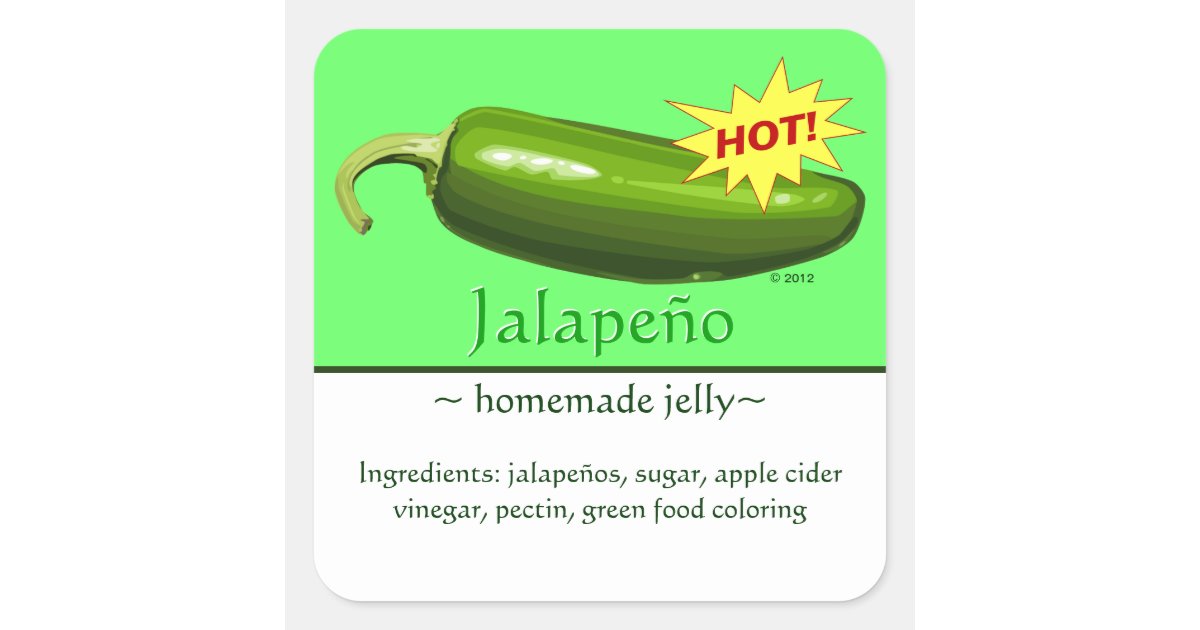Customizable Square Jalapeño Stickers | Zazzle