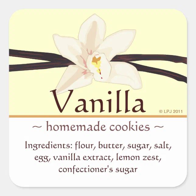 Customizable Square Vanilla Stickers | Zazzle