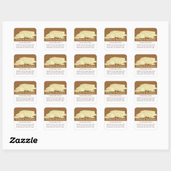 Customizable Square White Chocolate Stickers | Zazzle