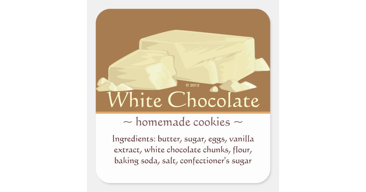 Customizable Square White Chocolate Stickers | Zazzle
