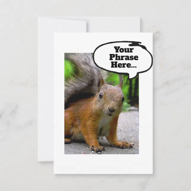Customizable Squirrel Thought Bubble Say Anything Thank You Card | Zazzle