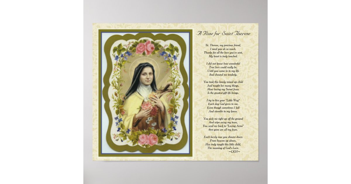 Customizable St. Therese Little Flower Poem Poster | Zazzle