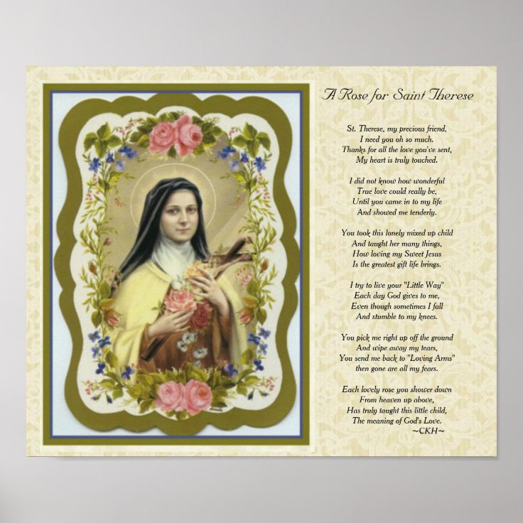 Customizable St. Therese Little Flower Poem Poster | Zazzle
