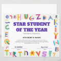 Customizable Star Student of the Year Class Award | Zazzle