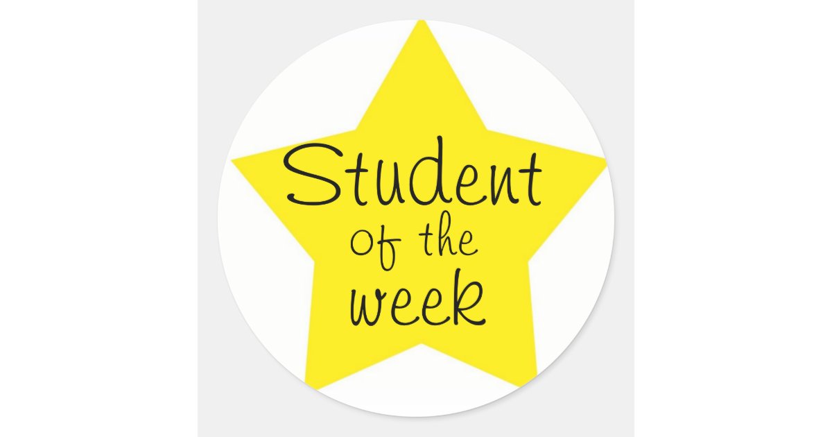 Customizable Student Of The Week Classic Round Sticker | Zazzle