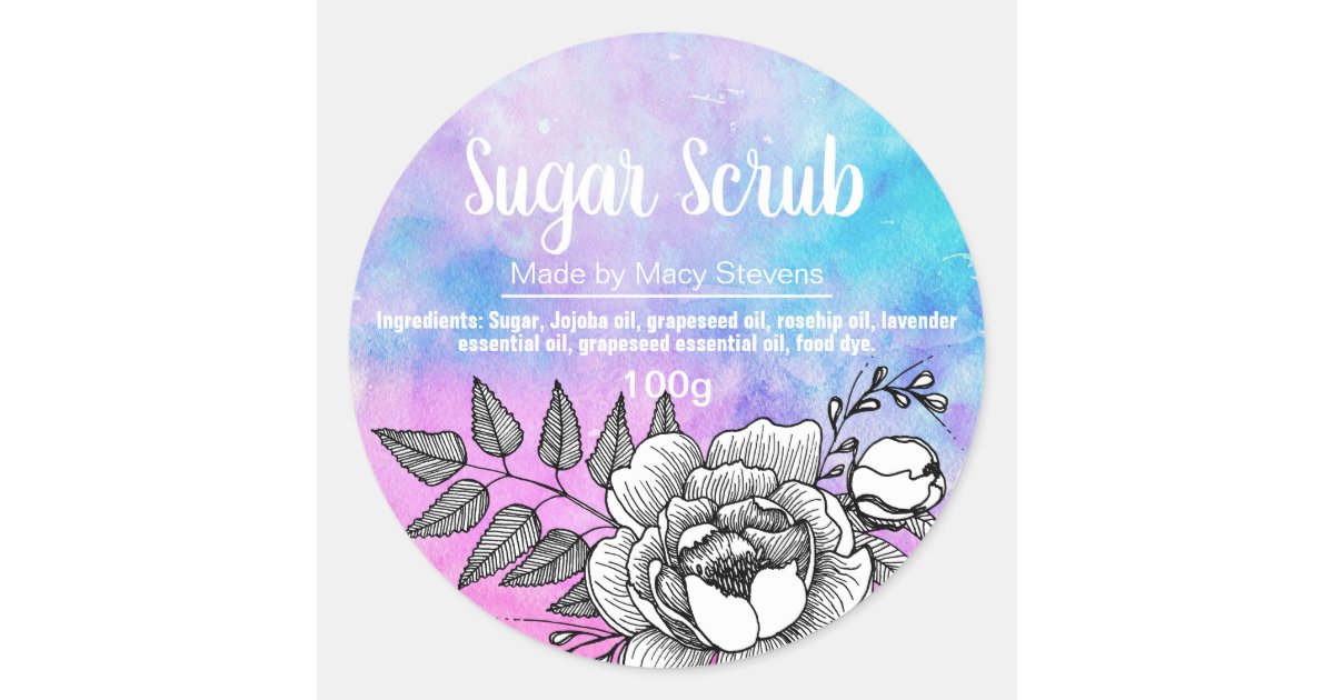 Customizable Sugar Scrub Label | Zazzle