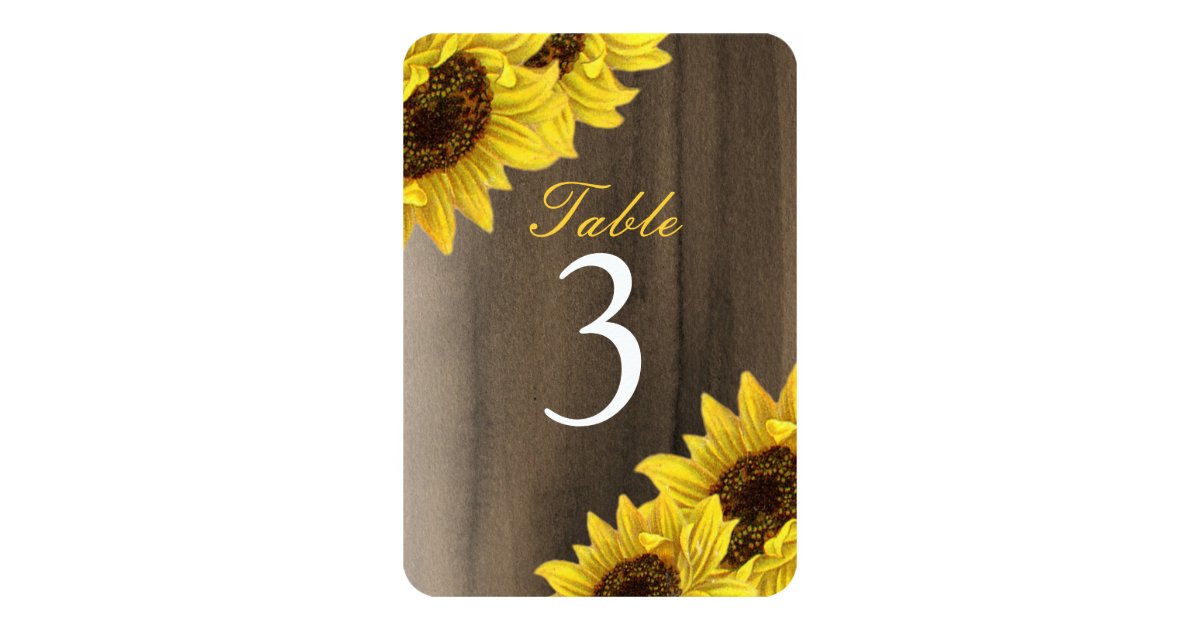 Customizable Sunflower Table Number Cards | Zazzle.com