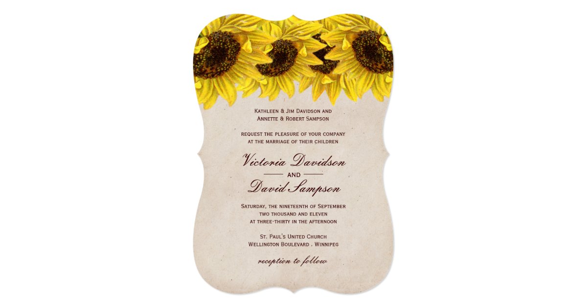 Customizable Sunflower Wedding Invitation | Zazzle.com