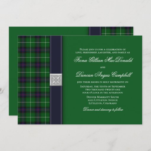 Customizable Tartan Celtic Wedding Invitation | Zazzle