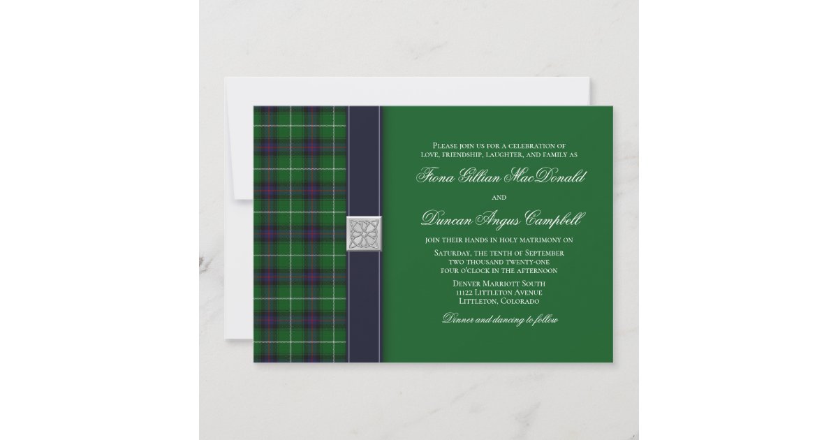 Customizable Tartan Celtic Wedding Invitation | Zazzle