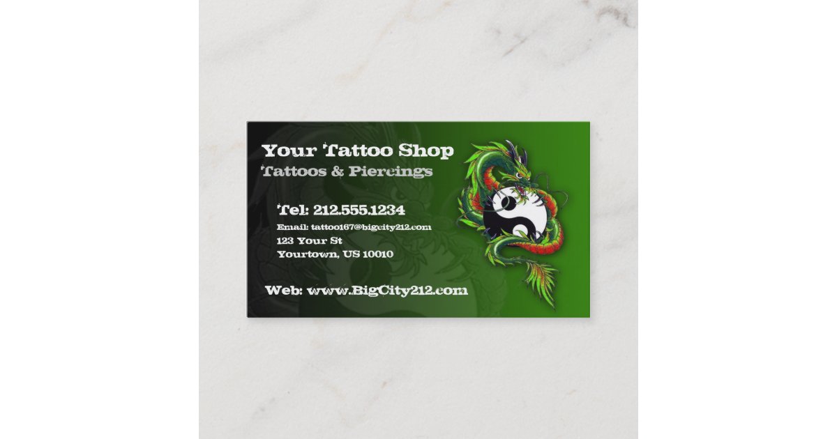 CUSTOMIZABLE Tattoo Business Card | Zazzle