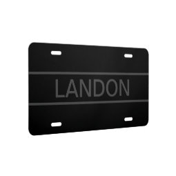 Customizable Text | Bold Modern Black & Dark Grey License Plate | Zazzle