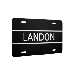 Customizable Text | Bold Modern Black & White License Plate | Zazzle
