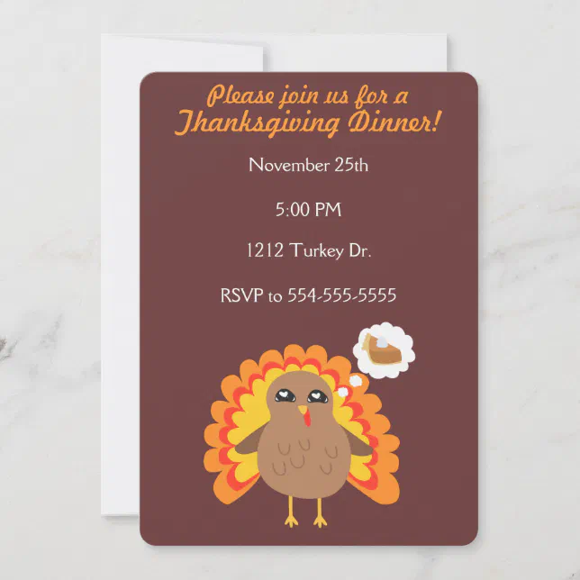 Customizable Thanksgiving Turkey Invitation | Zazzle
