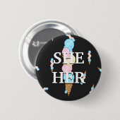 CUSTOMIZABLE Trans Flag Pronoun Ice Cream Button | Zazzle