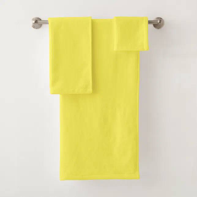 Customizable Trendy Elegant Solid Color Yellow Bath Towel Set | Zazzle