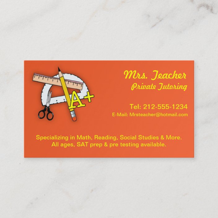 CUSTOMIZABLE Tutor Business Cards | Zazzle.com