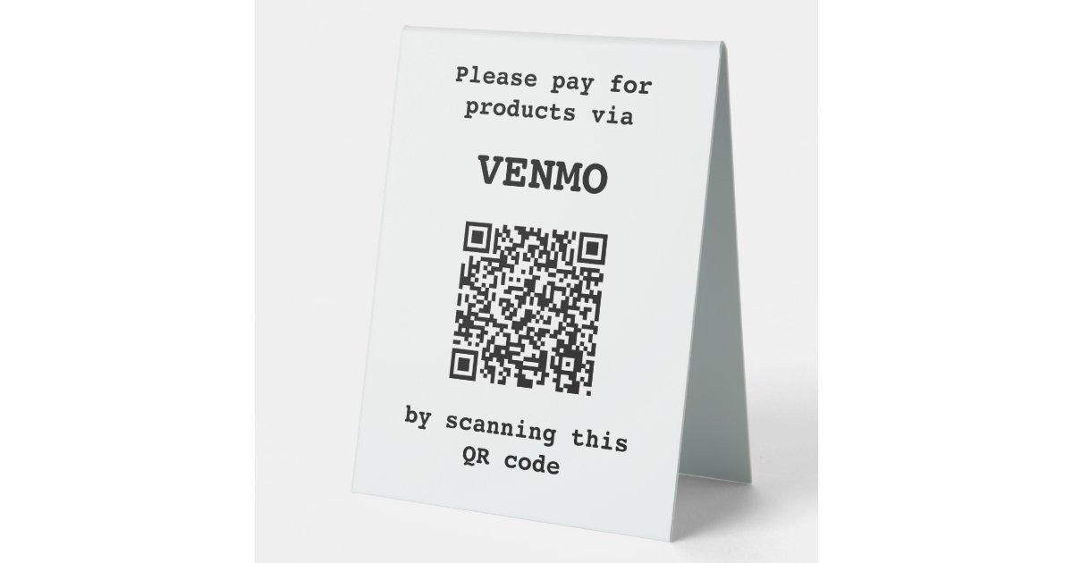 Customizable Two Sided Three QR code Table Tent Sign | Zazzle