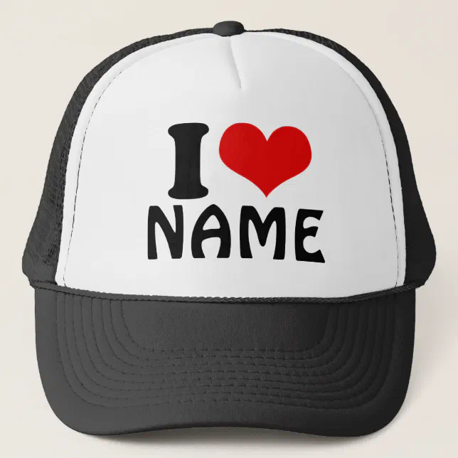 Customizable Valentines Day I love Heart Custom Trucker Hat | Zazzle