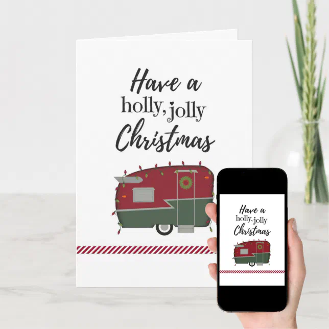 Customizable Vintage Camper Christmas Card | Zazzle