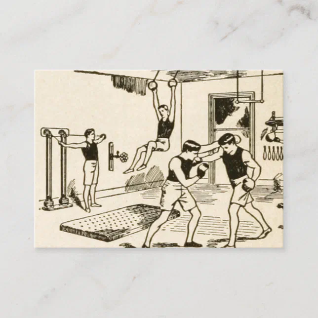Customizable Vintage Gym Gymnasium Exercise Business Card | Zazzle