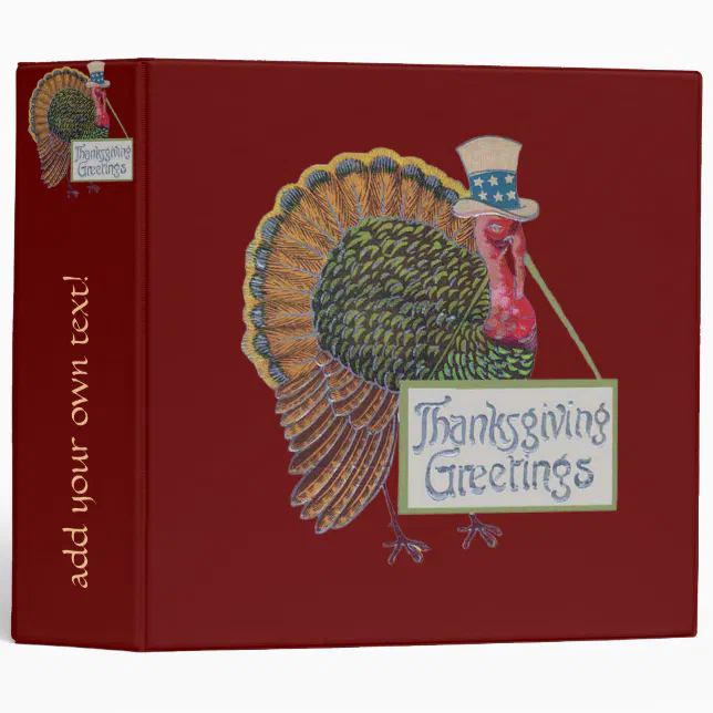 Customizable Vintage Thanksgiving Turkey Binder | Zazzle