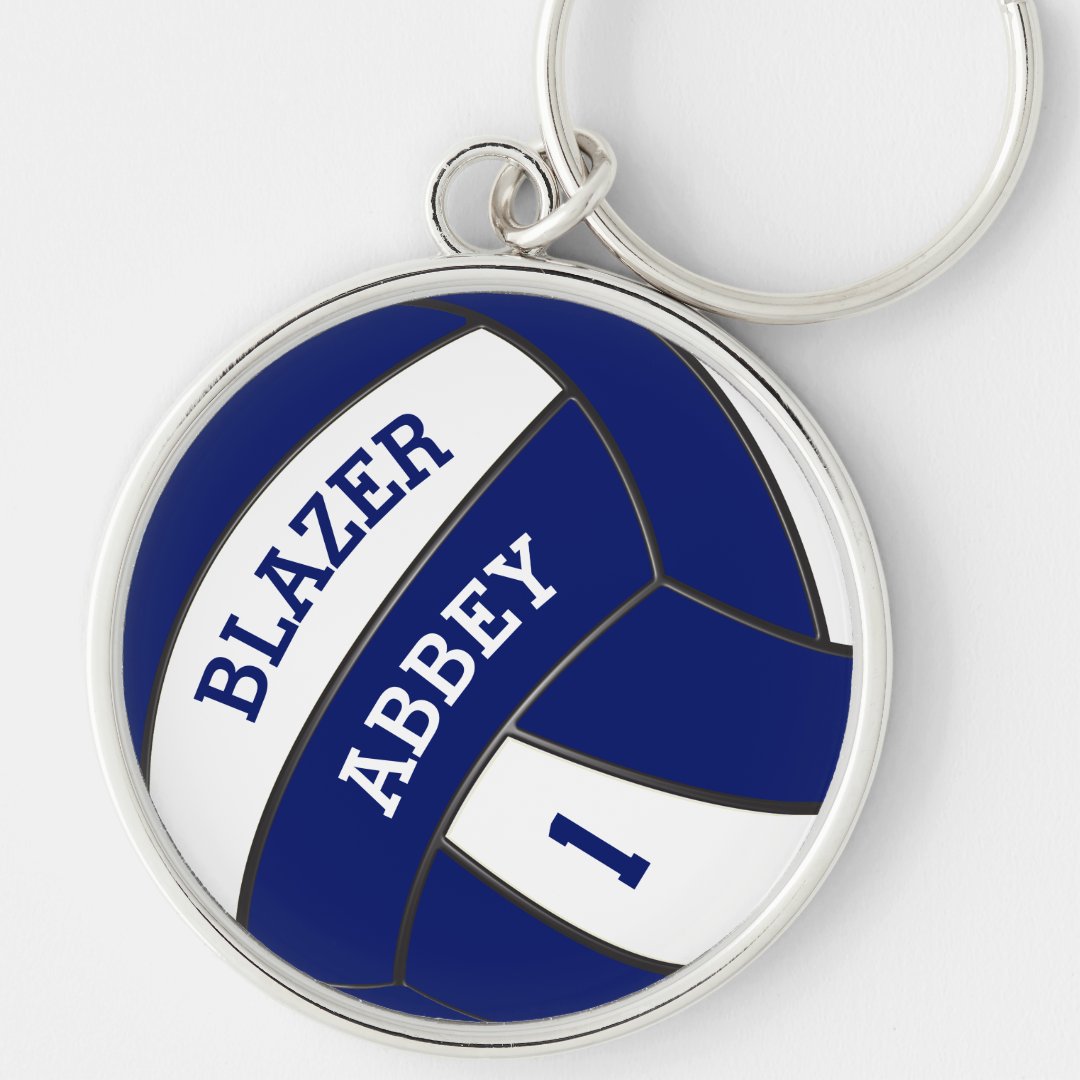 Customizable Volleyball Keychains Your TEXT, COLOR | Zazzle