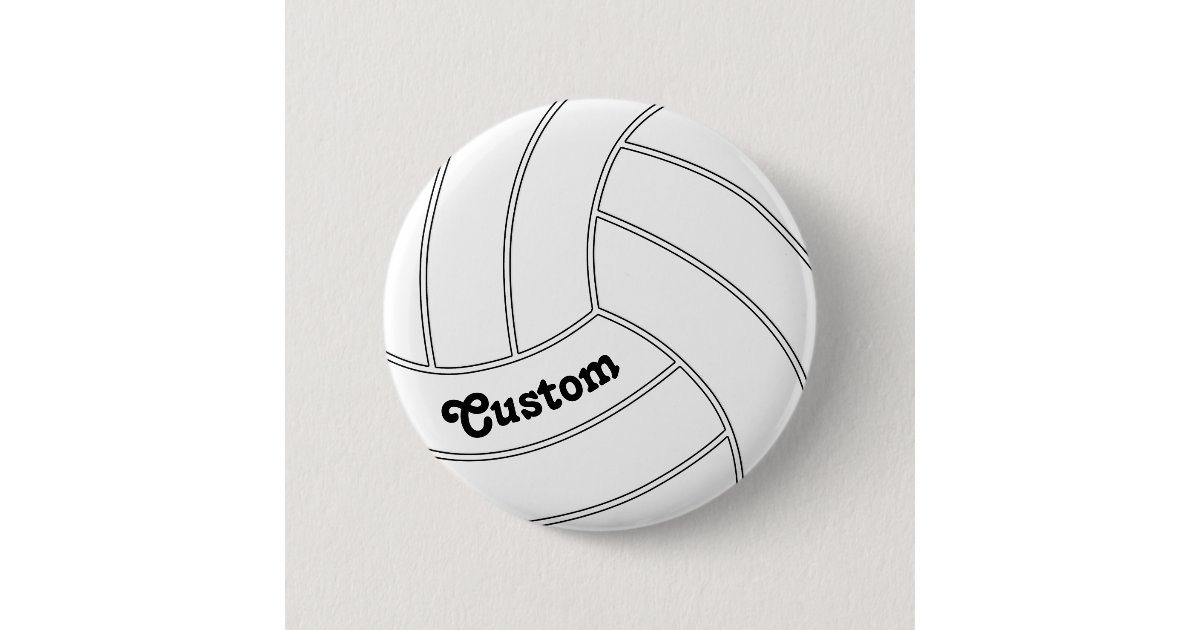 CUSTOMIZABLE Volleyball Round Button Pin | Zazzle