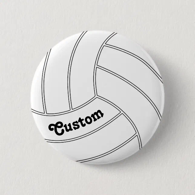 CUSTOMIZABLE Volleyball Round Button Pin | Zazzle
